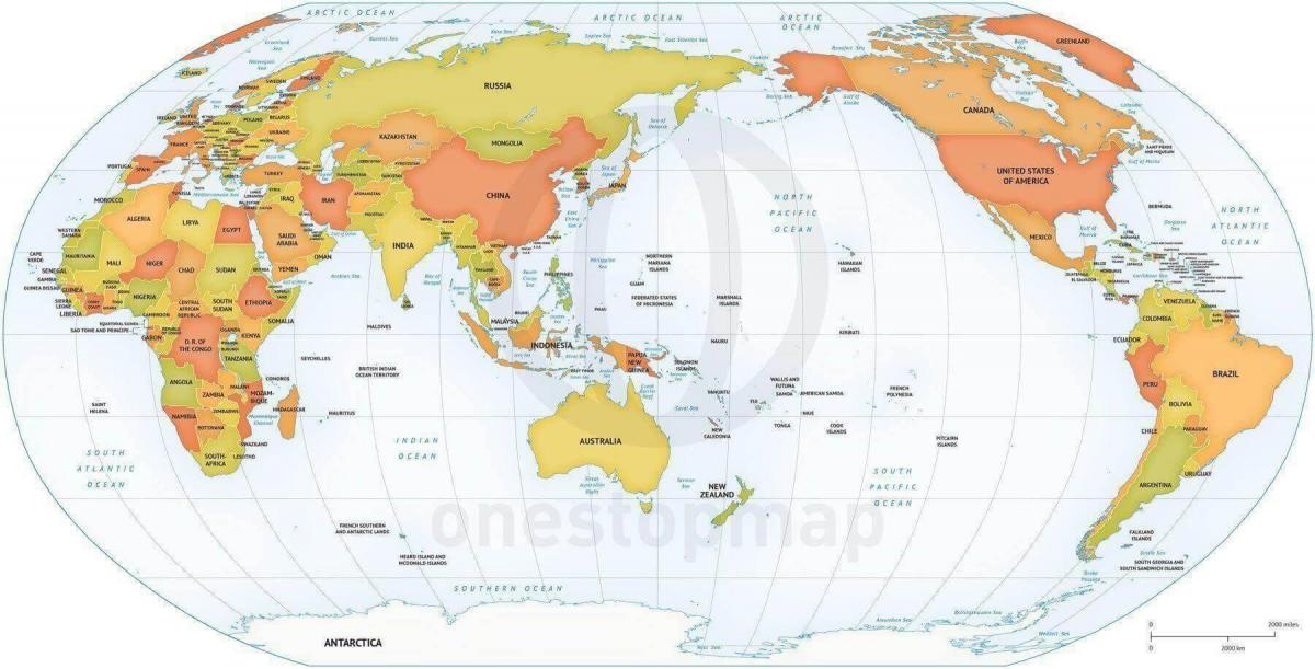 Mapa świata Australia - Australia na mapie świata (Australia i Nowa ...