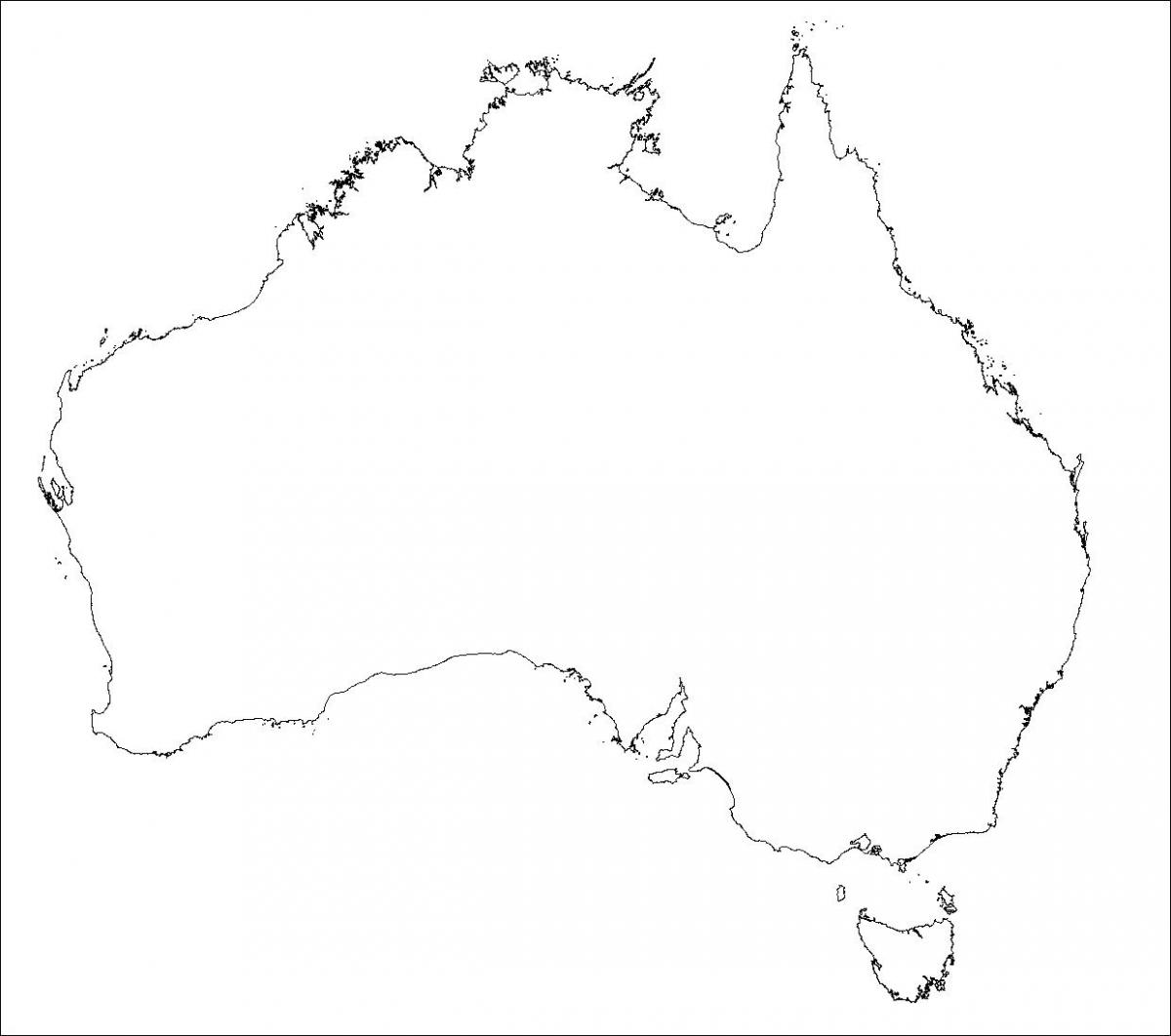 Pusta mapa Australii - Australia pustą kartę (Australia i Nowa Zelandia ...