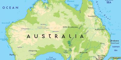 Mapa Australii karty (Australia i Nowa Zelandia - Oceania)